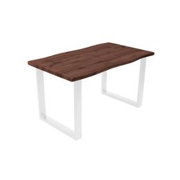Esstisch JOSY / nussbaumfarben / 120x80 / U-Gestell Wei&szlig;