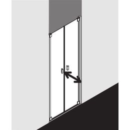 Kermi Raya Pendelt&uuml;r RAPTD10020VPK 100x200cm, ESG klar KermiClean, silber hochglanz