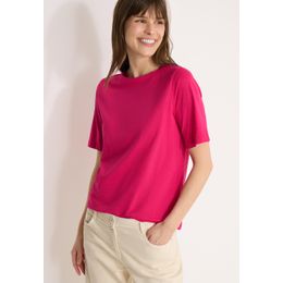 Kurzarmshirt Cecil, Damen, Gr. S (38), beetroot pink, Jersey, Obermaterial: 100% Baumwolle, unifarben, normal h&uuml;ftbedeckend, Rundhals, Shirts, aus weicher Baumwolle