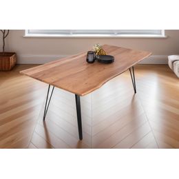 Baumkantentisch CELIA 240 / naturfarben / 240x100 / Hairpin-Gestell Schwarz
