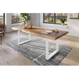 Esstisch Titan / naturfarben / 220x110 / U-Gestell Wei&szlig;