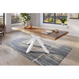 Esstisch Titan / naturfarben / 220x110 / Spider-Gestell Wei&szlig;