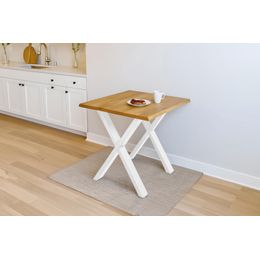 Esstisch Salvador / 90x90 / X-Gestell Wei&szlig;