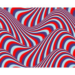 Fototapete papermoon "Op Art Flie&szlig;ende Streifen", bunt, B:3m L:2,2m, Vlies, Tapeten
