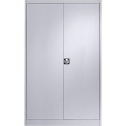 Mauser Stahlschrank mit Fl&uuml;gelt&uuml;ren, 4 Fachb&ouml;den, Breite 1200 mm, wei&szlig;aluminium, Au&szlig;entiefe 600 mm