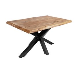 Baumkantentisch CALI 160 / naturfarben / 160x85 / Spider-Gestell Schwarz