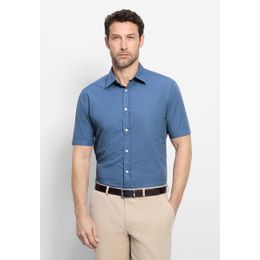 Kurzarmhemd OLYMP "OLYMP Casual, regular fit, Kent", Herren, Gr. L, Normaler Arm, blau, 100% Baumwolle, Hemden