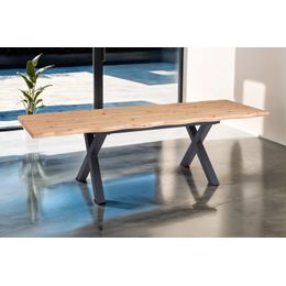 Baumkantentisch Swan / 160x90 / X-Gestell Schwarz