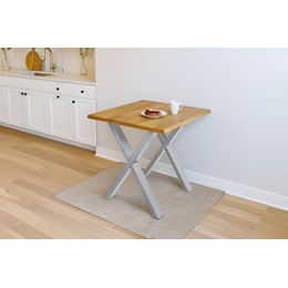 Esstisch Salvador / 90x90 / X-Gestell Silber