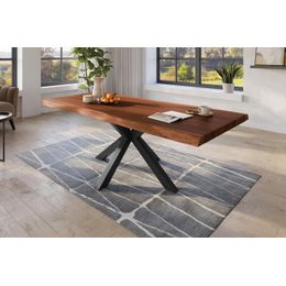 Esstisch Titan / nussbaumfarben / 240x110 / Spider-Gestell Schwarz