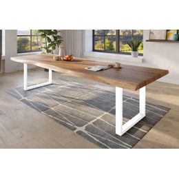 Esstisch Titan XL / naturfarben / 320x120 / U-Gestell Wei&szlig;