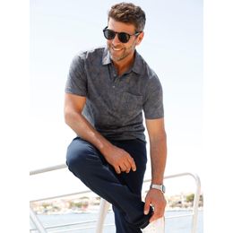 Kurzarmshirt Marco Donati "Kurzarm-Poloshirt", Herren, Gr. 52/54, anthrazit, bedruckt, 100% Baumwolle, bedruckt, gemustert, Shirts