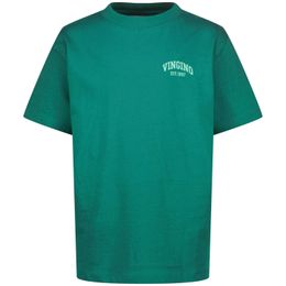 T-Shirt Vingino, Jungen, Gr. 140, ivy, Jersey, Obermaterial: 100% Baumwolle, bedruckt, oversize h&uuml;ftbedeckend, Rundhals, Shirts T-Shirt, mit Logo-Print, f&uuml;r Boys