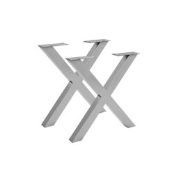 Tischgestelle / Silber / X-Form / X-Gestell Silber
