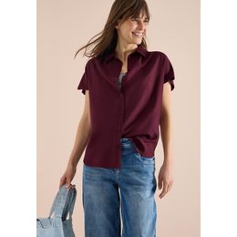 Hemdbluse Cecil, Damen, Gr. M (40), sweet grape rot, Stoff, 100% Viskose, unifarben, klassisch normal, V-Ausschnitt, B&uuml;ndchen, Blusen Hemdbluse, im Basic-Style