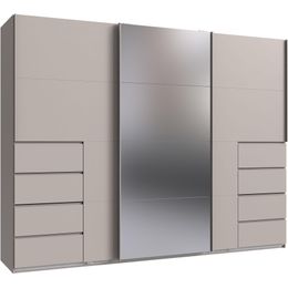 Schwebet&uuml;renschrank wimex "Bali in den Breiten 225cm & 270cm, Kleiderschrank mit Spiegel", beige (kaschmir, spiegel, griffe kaschmir), B:270cm H:208cm T:64cm, Holzwerkstoff, Schr&auml;nke, Schwebet&uuml;renschrank, Schrank mit 3 T&uuml;ren, Farbe: Kaschmir