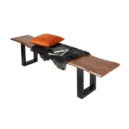 Sitzbank ANNI / nussbaumfarben / 180 cm / U-Gestell Schwarz