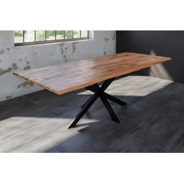 Baumkantentisch DORA / 120x80 / Spider-Gestell Schwarz