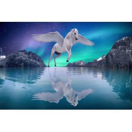 Fototapete papermoon "Kind mit Hund", bunt, B:3m L:2,23m, Vlies, Tapeten