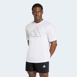 T-Shirt adidas Performance "WORKOUT ESSENTIALS FEELREADY LOGO", Herren, Gr. XXL, wei&szlig;, Obermaterial: 70% Polyester, 30% Baumwolle, Rundhals, Shirts T-Shirt