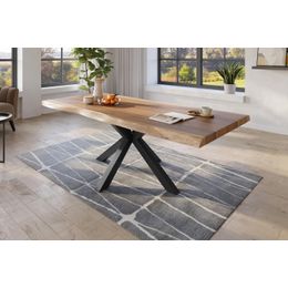 Esstisch Titan / naturfarben / 200x110 / Spider-Gestell Schwarz