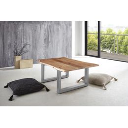 Couchtisch LUBIN / naturfarben / U-Gestell Silber