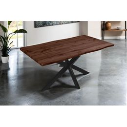 Esstisch JOSY / nussbaumfarben / 160x85 / Spider-Gestell Schwarz