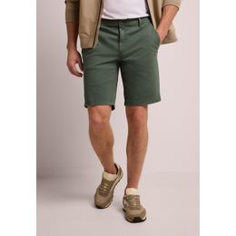Shorts Street One MEN, Herren, Gr. 31, smoke gr&uuml;n, Web, 98% Baumwolle, 2% Elasthan, unifarben, regular fit kurz, Hosen Shorts, aus Baumwolle mit Stretchanteil