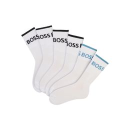 Businesssocken BOSS "6P QS Stripe CC", Herren, Gr. 39-42, open miscellaneous 965, Baumwollmischung, elastisch, Socken, mit BOSS Schriftzug