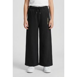 Sweathose Calvin Klein Jeans, M&auml;dchen, Gr. 8 (128), N-Gr, ck schwarz, Sweatware, Obermaterial: 100% Baumwolle, unifarben, regular fit lang, Hosen Sweathose, Glitzer-Logodruck, Regular Fit, f&uuml;r Kinder bis 16 Jahre