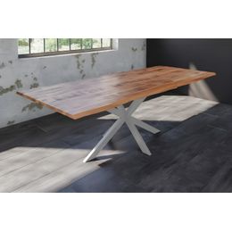 Baumkantentisch DORA / 160x85 / Spider-Gestell Silber