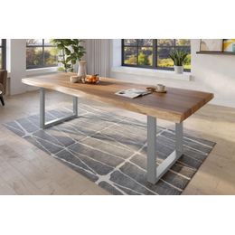 Esstisch Titan XL / naturfarben / 260x120 / U-Gestell Silber