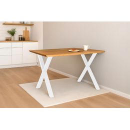 Esstisch Salvador / 160x85 / X-Gestell Wei&szlig;