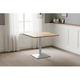 Bistrotisch EMILE / 90x90 / S&auml;ulen-Gestell eckig Silber