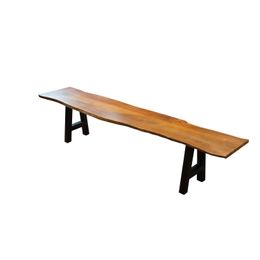 Sitzbank QUINTUS / nussbaumfarben / 220 cm / A-Gestell Schwarz