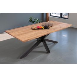 Baumkantentisch DEREK / 220x100 / Spider-Gestell Schwarz