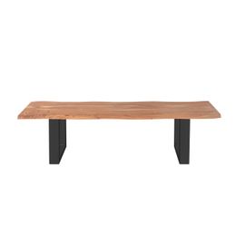 Sitzbank ANNI / naturfarben / 180 cm / U-Gestell Schwarz