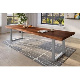 Esstisch Titan XL / nussbaumfarben / 300x120 / U-Gestell Silber