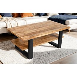 Couchtisch PATRICK 115 / Mango naturfarben / 115x65 / U-Gestell Schwarz