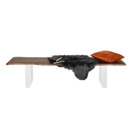 Sitzbank ANNI / nussbaumfarben / 180 cm / U-Gestell Wei&szlig;