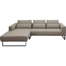 Ecksofa Musterring "JustB PM100", taupe, B:292cm H:88cm T:185cm, 100% Polyester, Sofas, Ecksofa, Auf schwarzen Metallkufen, 292 cm breit - erh&auml;ltlich in 6 Farben