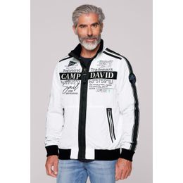Outdoorjacke CAMP DAVID, Herren, Gr. 4XL, wei&szlig;, Web, Material Oberstoff: 100% Polyester, Futter Rumpf: 100% Polyamid, Futter &Auml;rmel: 100% Polyester, bedruckt, bestickt, regular fit normal, eingesetzt Rippb&uuml;ndchen, Jacken Outdoorjacke