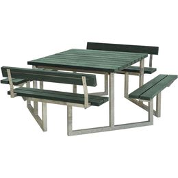 Garten-Essgruppe Plus "&raquo;Twist&laquo; Kombim&ouml;bel mit 2 R&uuml;ckenlehnen", gr&uuml;n, B:227cm H:76cm T:204cm, Polywood, Stahl, Sitzm&ouml;bel-Sets, 204x227x76/45 cm