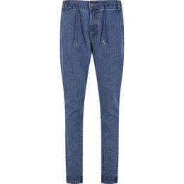Bequeme Jeans Urban Classics "Urban Classics Antifit Denim", Damen, Gr. 30, Normalgr&ouml;&szlig;en, mid tiefblau washed, 98% Baumwolle, 2% Elasthan, unifarben, Jeans