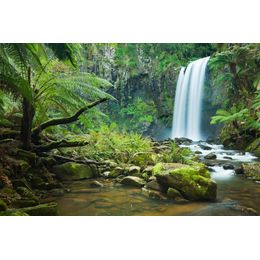 Fototapete papermoon "Wasserfall im Wald", bunt, B:3m L:2,23m, Vlies, Tapeten