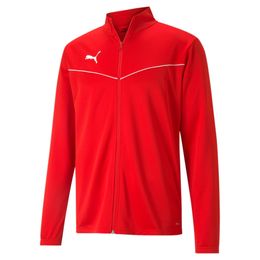 Trainingsjacke Puma "TEAMRISE TRAINING POLY JACKET", Herren, Gr. L, Puma rot, Puma wei&szlig;, Piqu&eacute;, Obermaterial: 100% Polyester, unifarben, regular fit normal, Jacken Trainingsjacke, sportlicher Stil, atmungsaktives Material, mit DryCELL Technologie