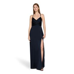 Abendkleid Vera Mont "Damen mit V-Ausschnitt", Damen, Gr. 36, Normalgr&ouml;&szlig;en, night sky, Satin, Obermaterial: 97% Polyester, 3% Elasthan; Futter: 100% Polyester, figurbetont lang, Kleider Abendkleid