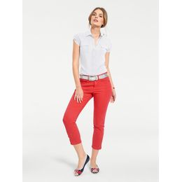 Hemdbluse Heine, Damen, Gr. 34, wei&szlig;, 80% Viskose, 20% Baumwolle, unifarben, Blusen Hemdbluse