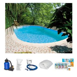 Ovalpool summer fun "Premium Tahiti", wei&szlig;, B:300cm H:120cm L:490cm, Schwimmbecken