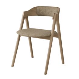 Stuhl HAMMEL FURNITURE "Mette by Hammel", , wei&szlig; pigmentierter lack, wei&szlig; pigmentierter lack, beige, B:52cm H:75cm T:54cm, Massivholz, Stoff, St&uuml;hle, Stuhl, Massivholz, gepolsterte Sitz- & R&uuml;ckenlehne, versch. Farbvarianten